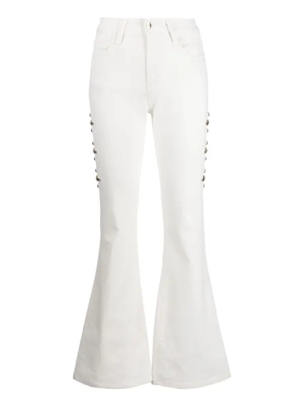 MADISON.MAISON Stud-embellished Flared Jeans - White