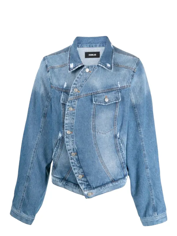 EGONLAB Ripped-detail Denim Jacket - Blue