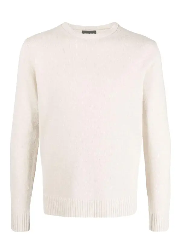 ROBERTO COLLINA Crew-neck Merino-cashmere Jumper - Neutrals