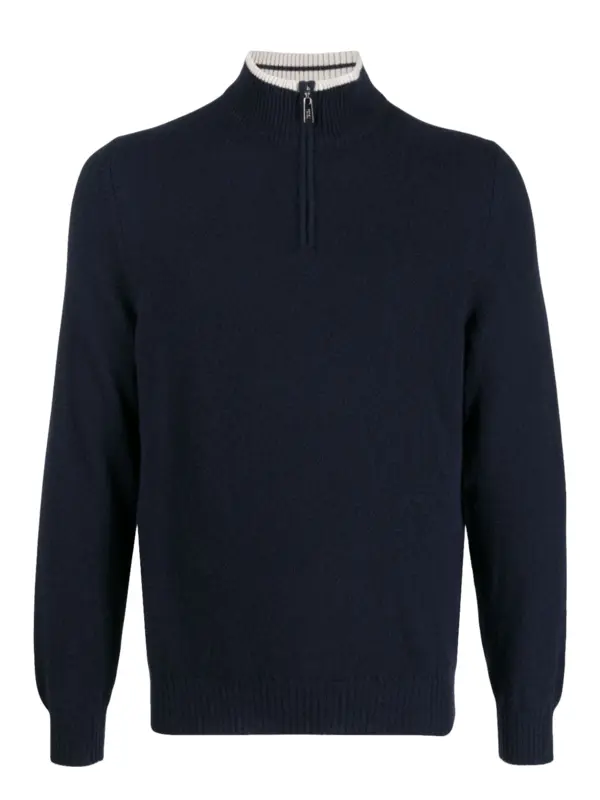 Fedeli Favonio Fine-knit Cashmere Jumper - Blue
