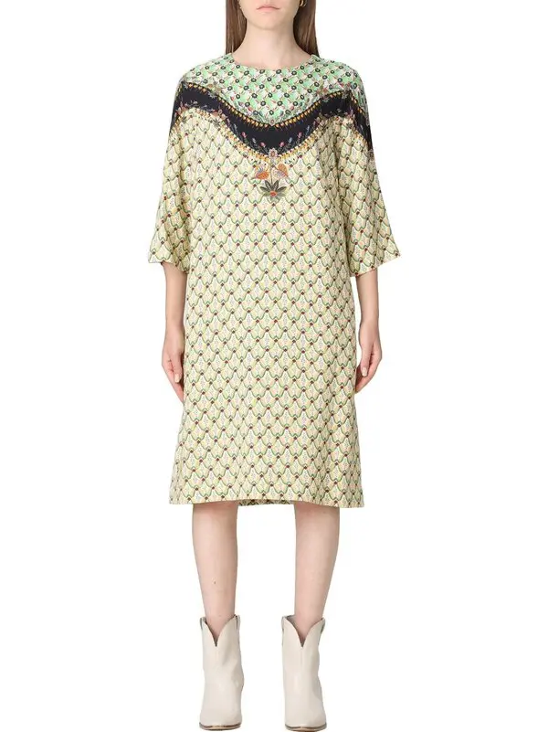 Etro Cady Tunic Dress With Floral Print - Multicolor