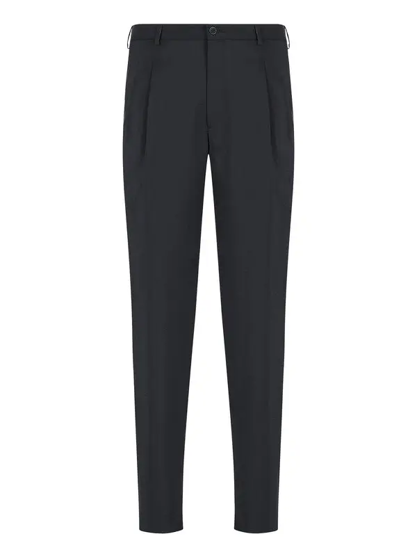 Giorgio Armani Two-dart Silk-blend Twill Trousers - Blue