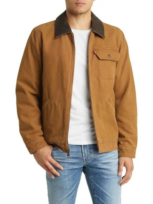LEVI'S Corduroy Collar Workwear Jacket - Worker Brown