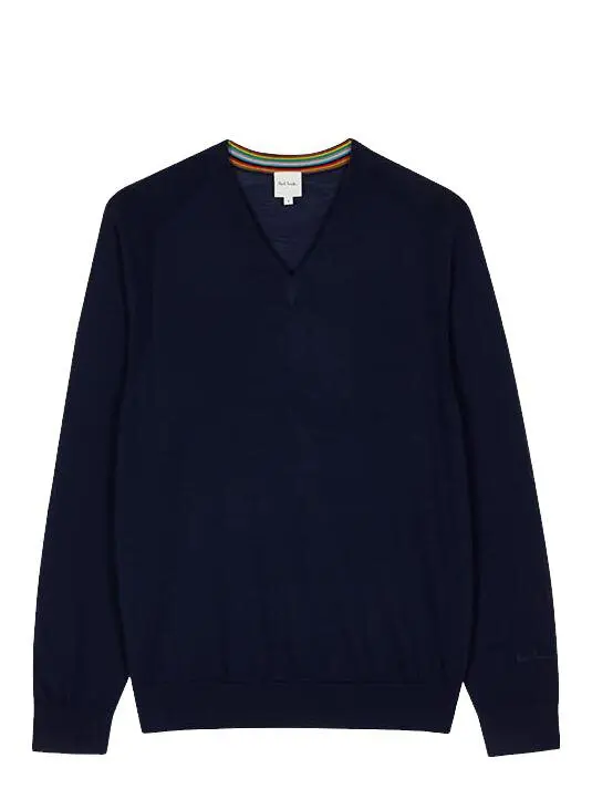 Paul Smith Merino V-neck Sweater - Blue