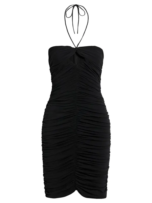 Magda Butrym Ruched Halterneck Mini Dress - Black