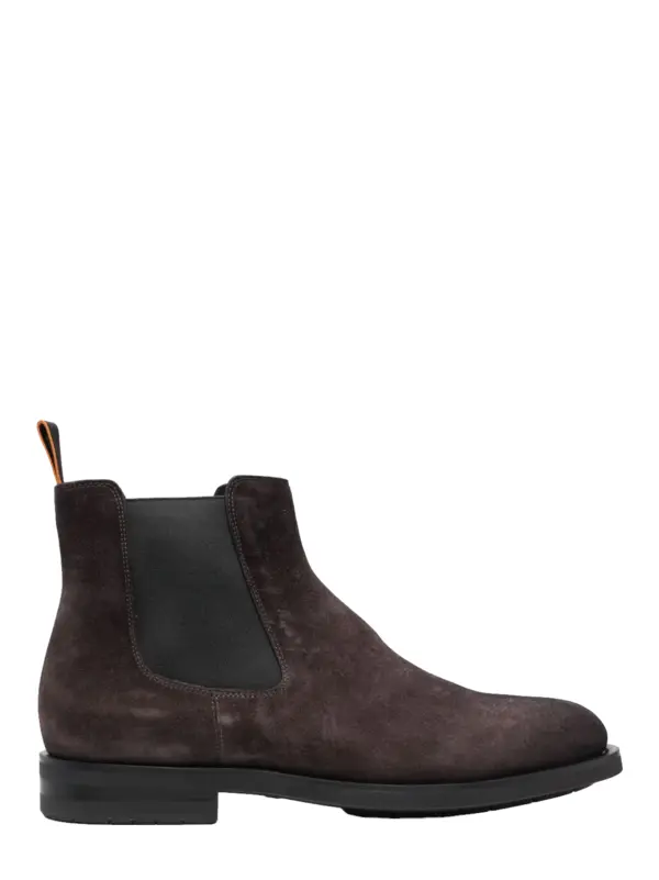 Santoni Round-toe Suede Ankle Boots - Brown