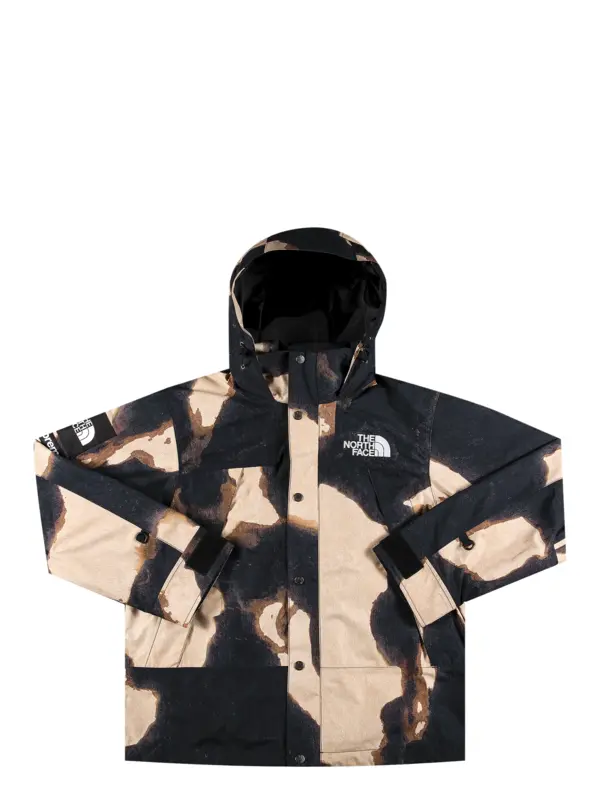 Supreme X The North Face Bleached Denim Print Mountain Jacket - Black
