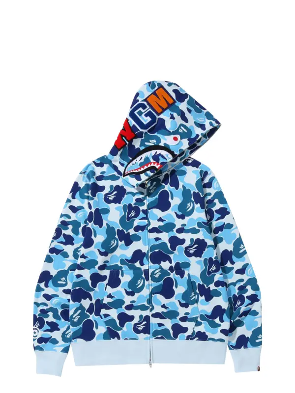 BAPE Big Abc Camo Shark Full Zip Hoodie - Blue