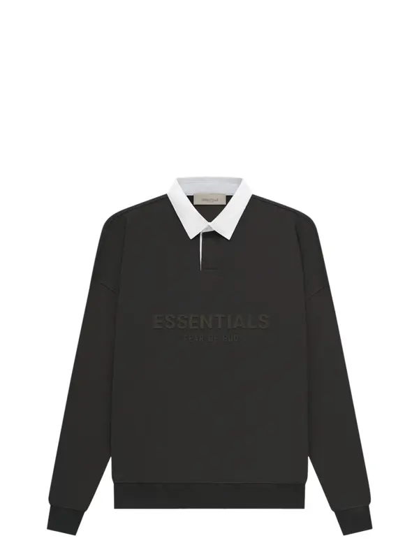 Fear Of God Waffle Henley Rugby - Black