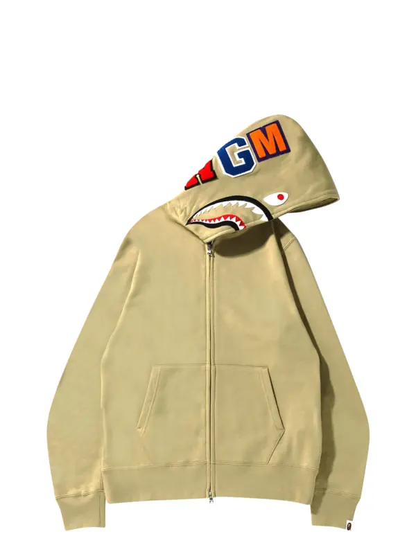 BAPE Shark Full Zip Hoodie - Cream