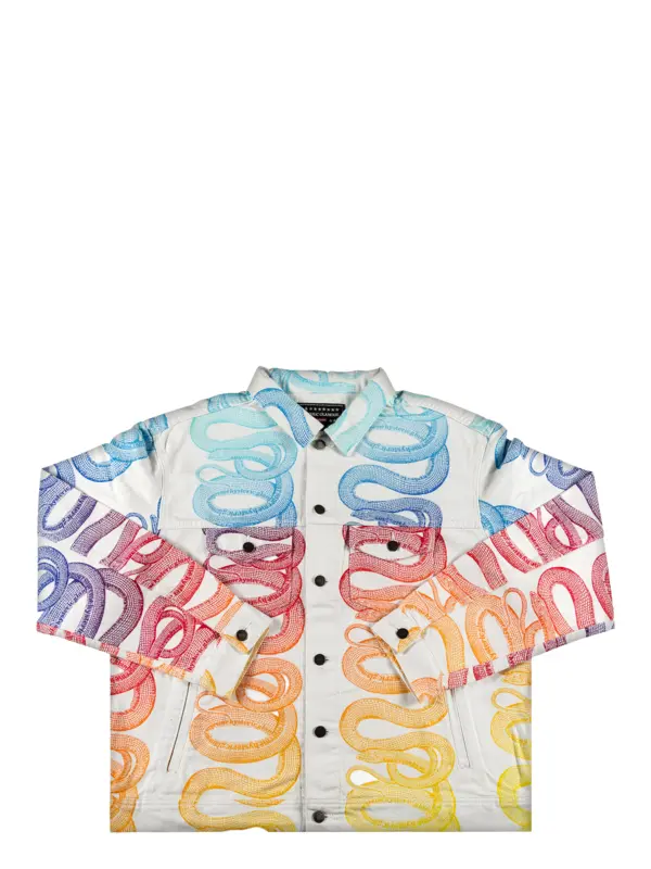 Supreme X Hysteric Glamour Snake Denim Trucker Jacket - White