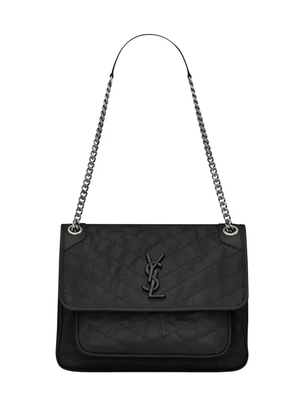 Saint Laurent Medium Niki Monogram Chain Bag - Black