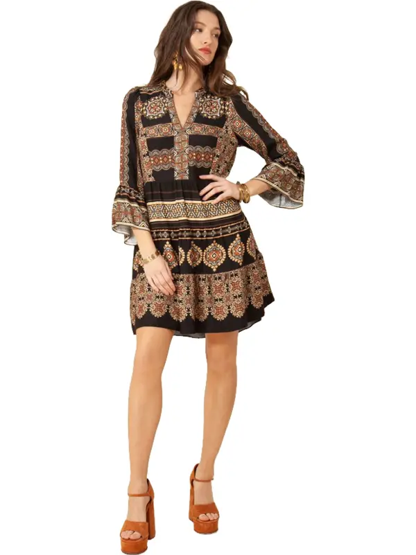 Hale Bob Agathe Twill Dress - Black