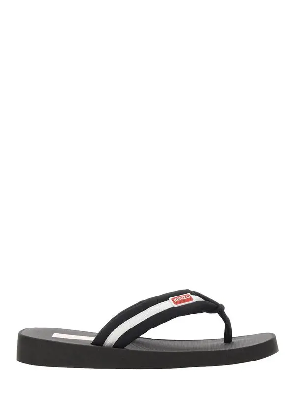 Kenzo Slide Sandal With Logo - Black