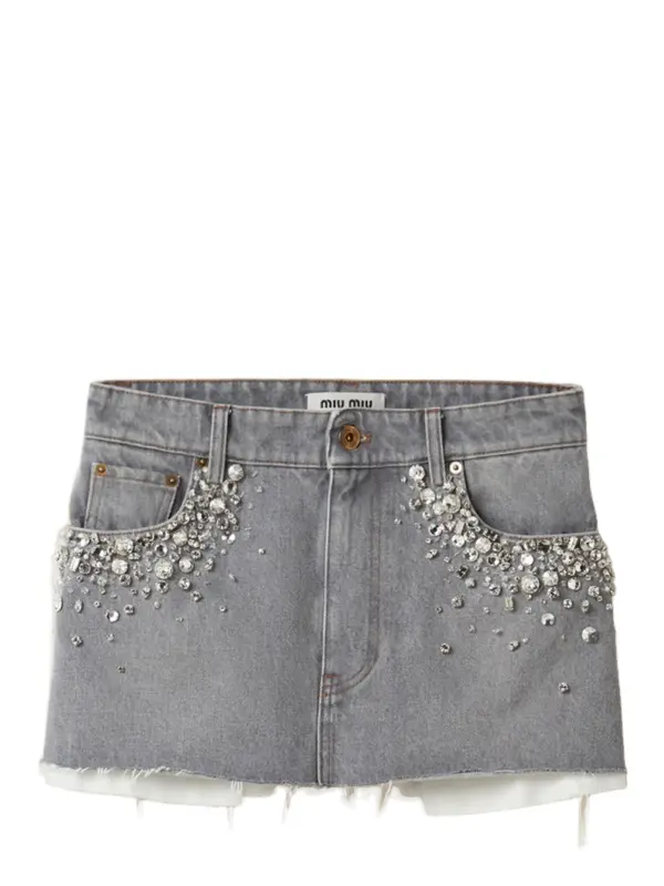 Miu Miu Denim Miniskirt - Grey
