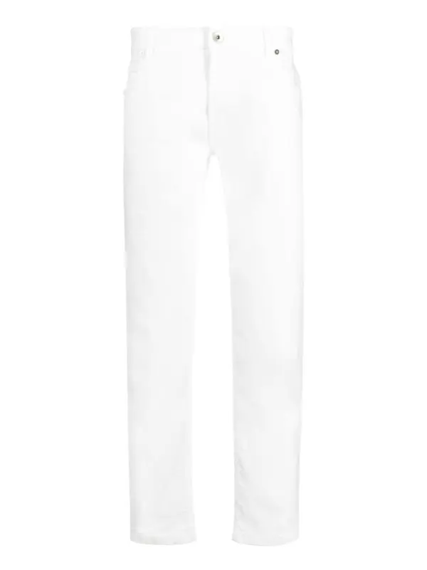 Eleventy Low-rise Tapered Jeans - White