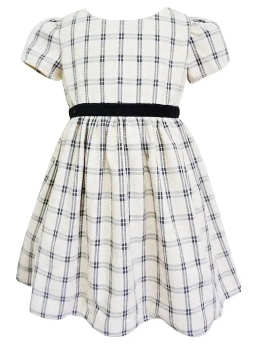 POPATU Cap Sleeve Check Cotton Dress - Blue Multi