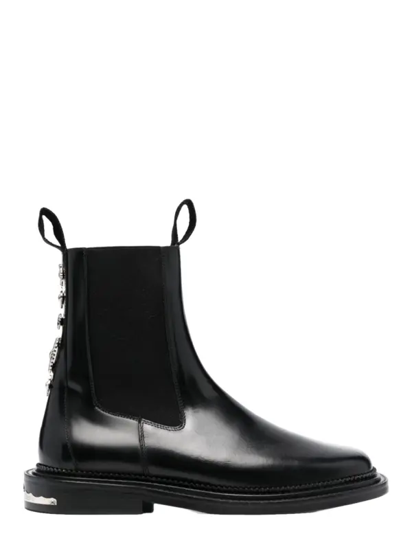 TOGA VIRILIS Stud-embellished Leather Ankle Boots - Black