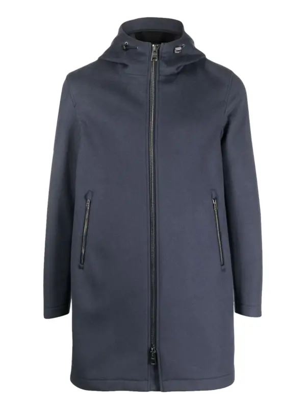 Herno Zip-up Hooded Coat - Blue