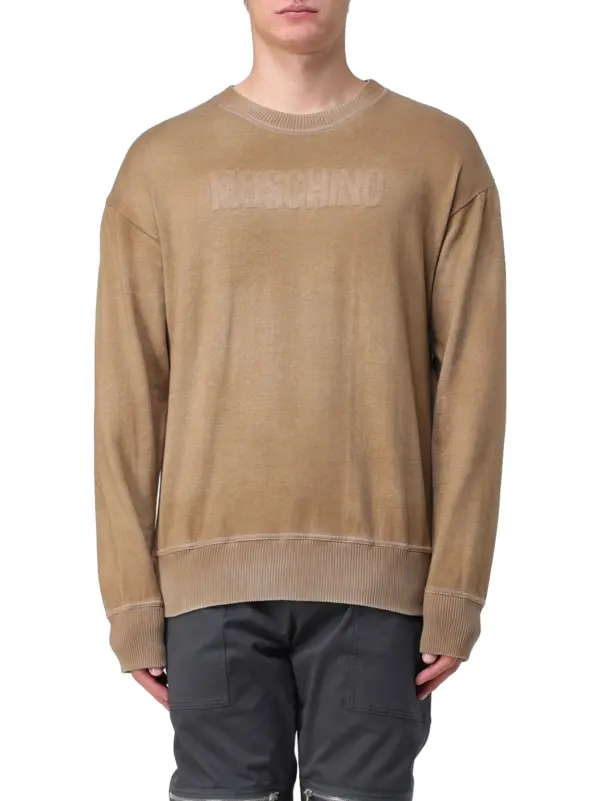 Moschino Washed Cotton Sweater - Brown