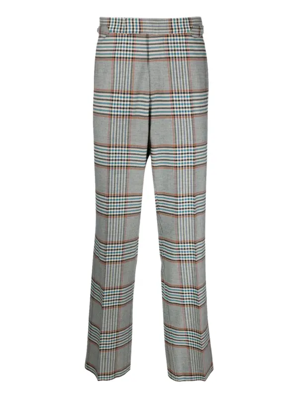 VIVIENNE WESTWOOD Plaid-check Pattern Straight-leg Trousers - Blue