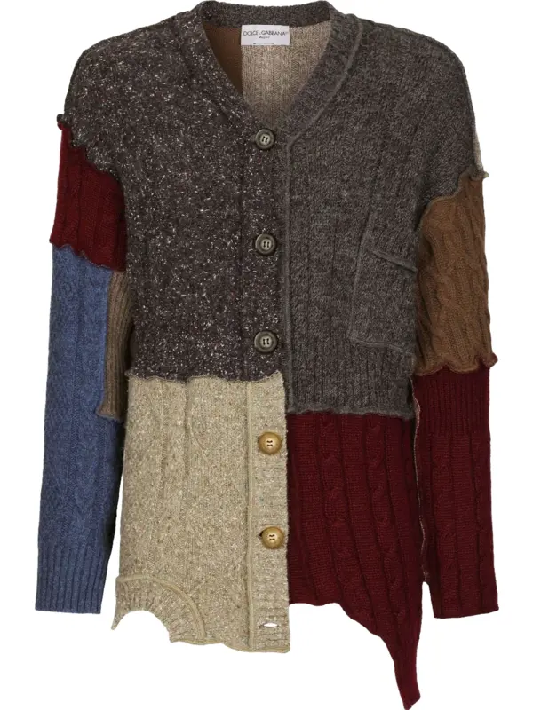 Dolce & Gabbana Patchwork Distressed Cardigan - Neutrals