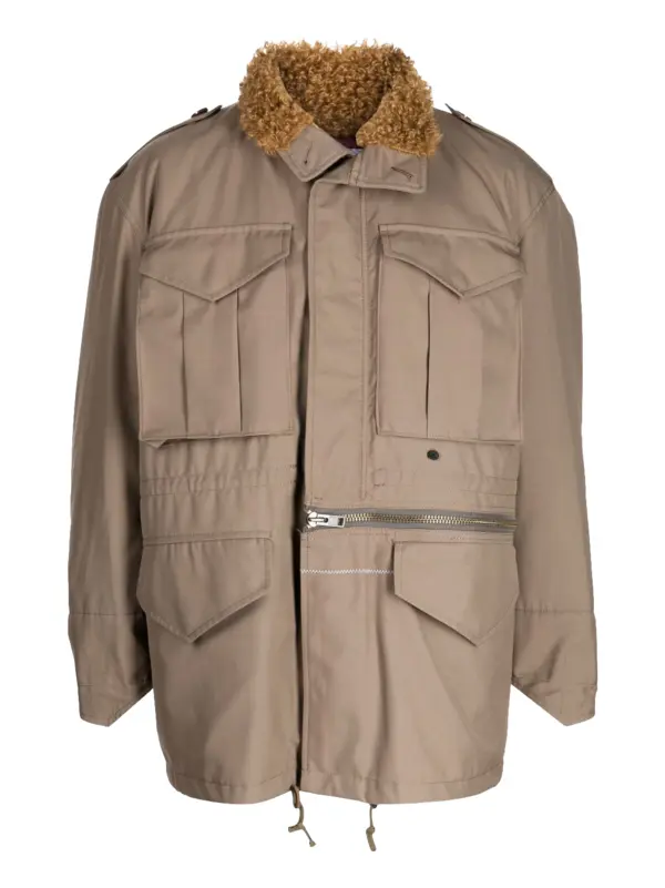 Kolor Shearling-collar Jacket - Brown
