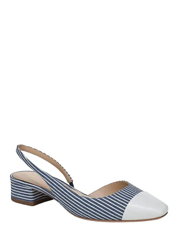 Veronica Beard Cecile Half D'orsay Slingback Pump - Medium Blue/ White