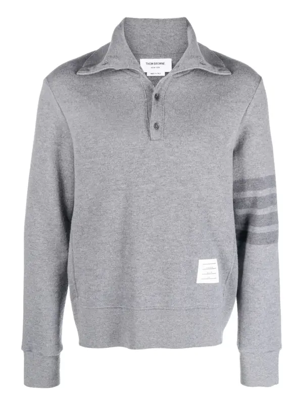 Thom Browne Stripe-detail Knit Jumper - Grey