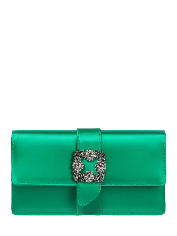 Manolo Blahnik Capri Embellished Clutch - Green