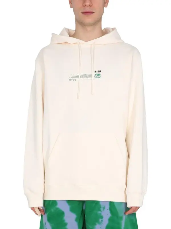 MSGM Hooded Sweatshirt - White