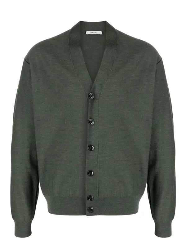 LEMAIRE Mélange-effect Wool Blend Cardigan - Green