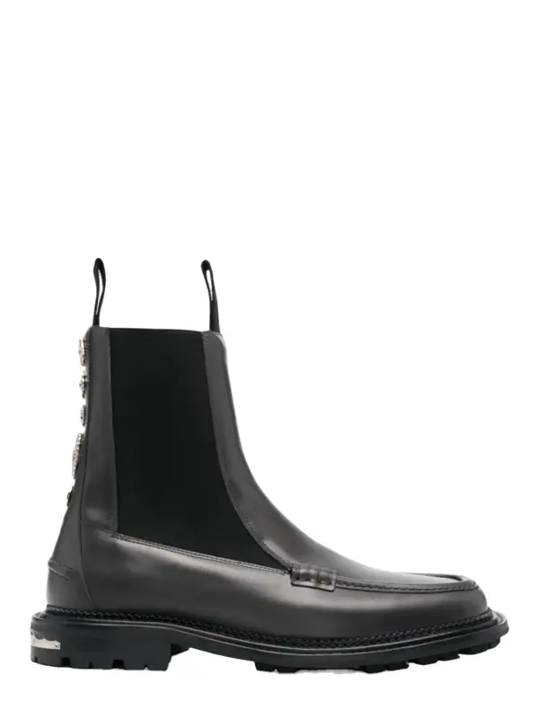 TOGA VIRILIS Leather Ankle Boots - Grey