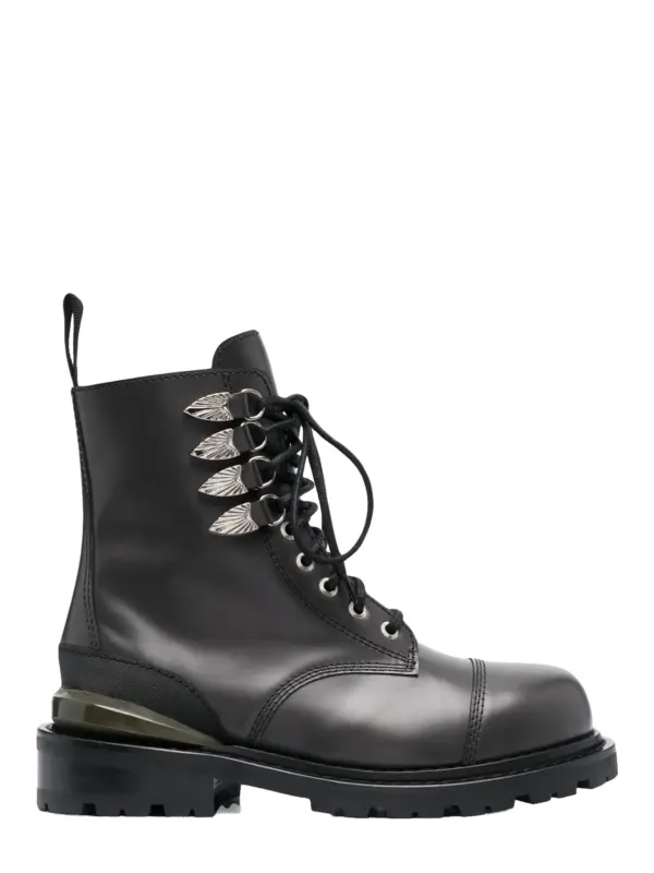 TOGA VIRILIS Side Gore Leather Ankle Boots - Grey