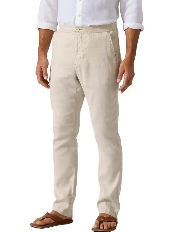 Tommy Bahama Beach Coast Stretch Linen & Cotton Pants - Stone Khaki