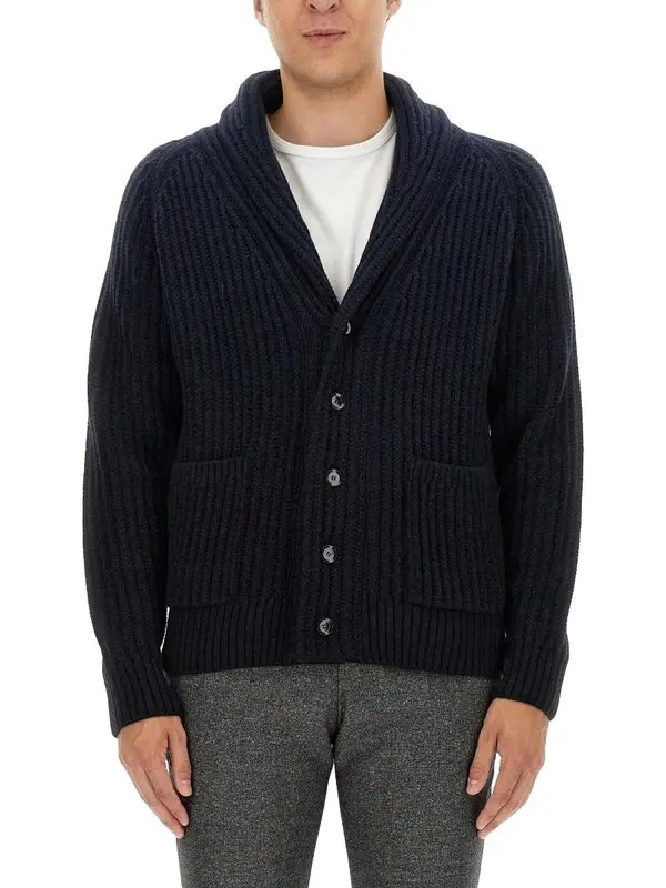 Brioni Cashmere Virgin Wool Cardigan - Blue