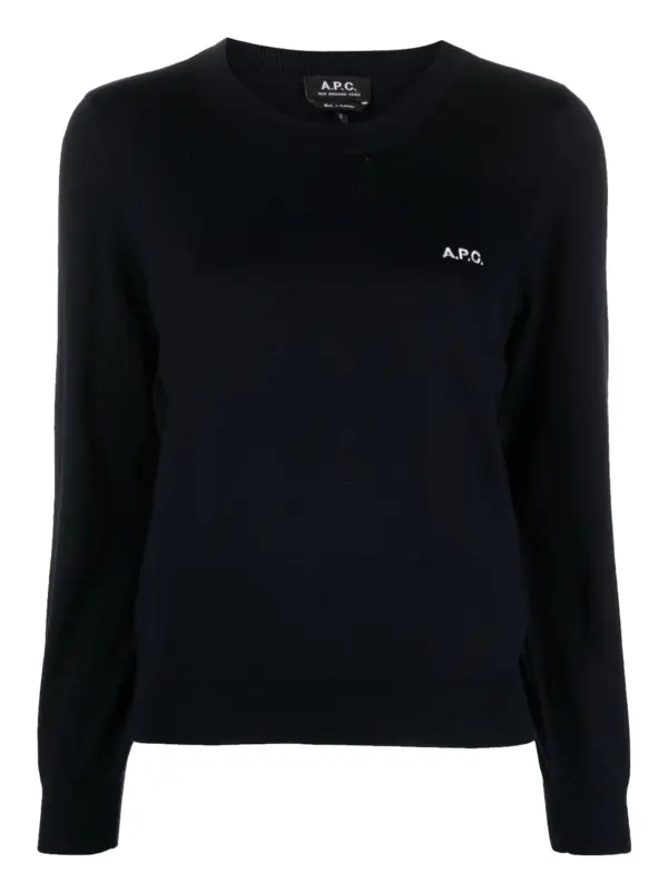 A.p.c. Virginie Logo-embroidered Jumper - Blue