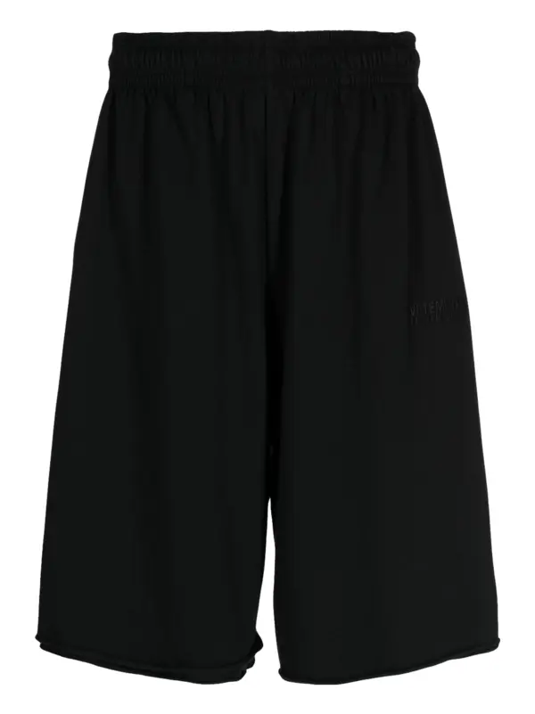 Vetements Logo-embroidered Jersey Shorts - Black