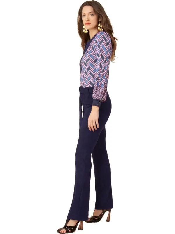 Hale Bob Victoria Stretch Ultrasuede Pant - Black
