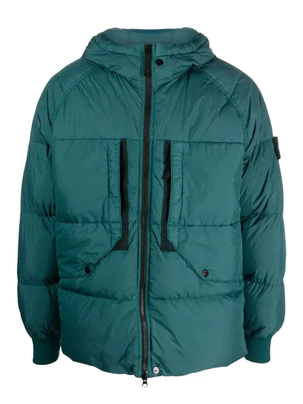 Stone Island Compass-patch Padded Jacket - Blue
