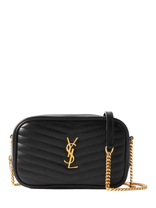 Saint Laurent Lou Mini Matelassé Leather Shoulder Bag - Black