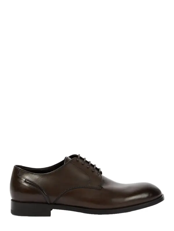 Zegna Siena Flex Leather Derby Shoes - Brown
