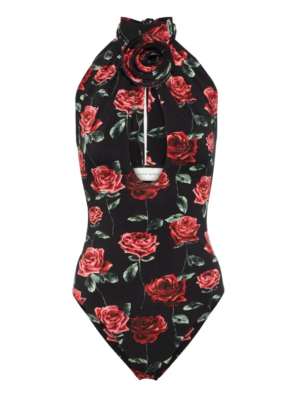 Magda Butrym Floral Cutout Jersey Bodysuit - Multicoloured