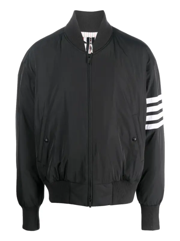 Thom Browne 4-bar Stripe Bomber Jacket - Black