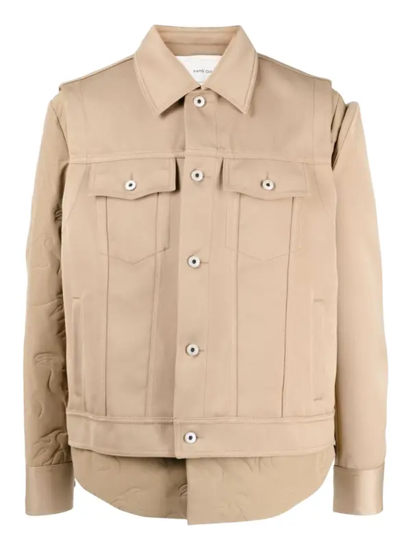 FENG CHEN WANG Logo-patch Long-sleeve Jacket - Brown