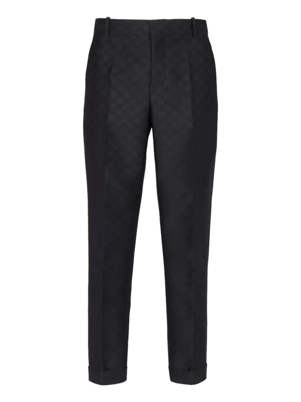 Balmain Monogram-jacquard Trousers - Black