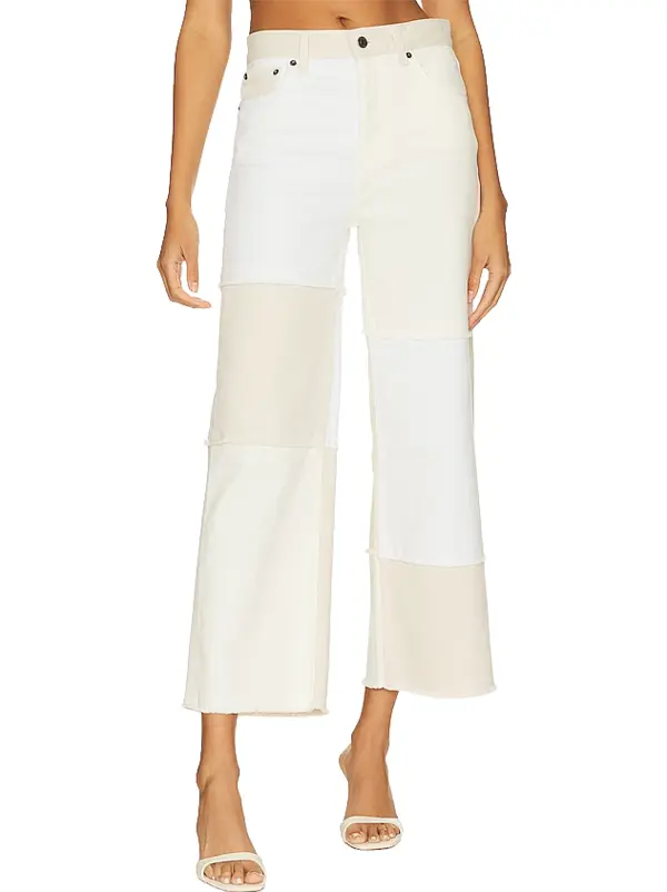 Rails Getty Crop Jeans - Ecru Patchwork
