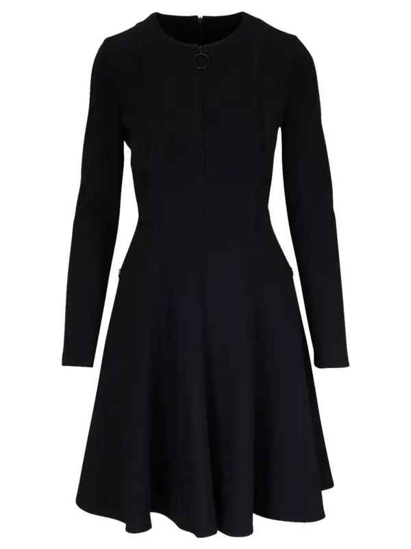 Akris Panelled Zip-up Flared Midi Dress - Black