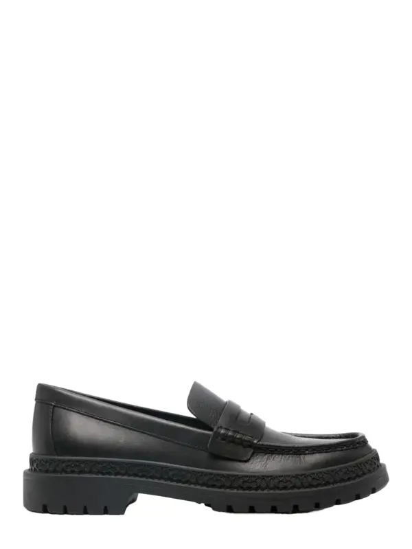 Coach Penny-slot Leather Loafers - Black