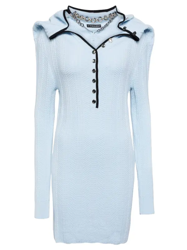 Y/project Chain-embellished Wool Minidress - Blue